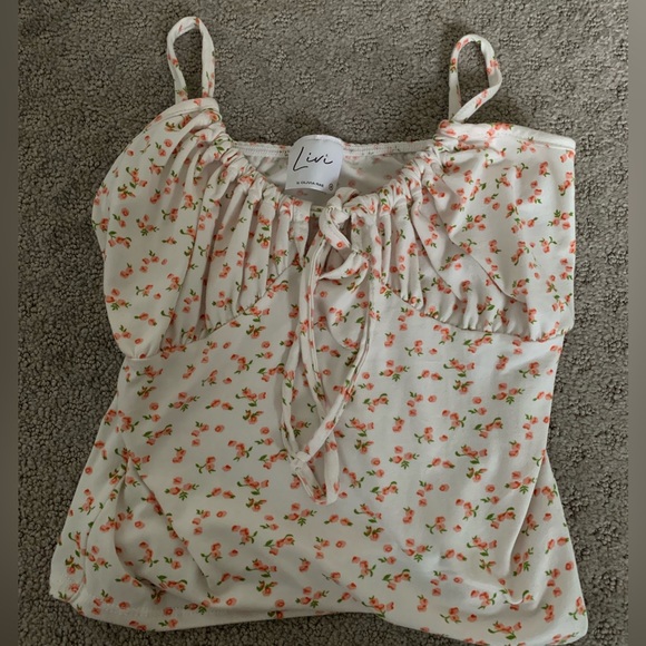 Olivia Rae | Tops | Flower Adjustable Tank Crop | Poshmark